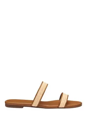 REFORMATION Lenora Raffia Flat Sandals - Natural