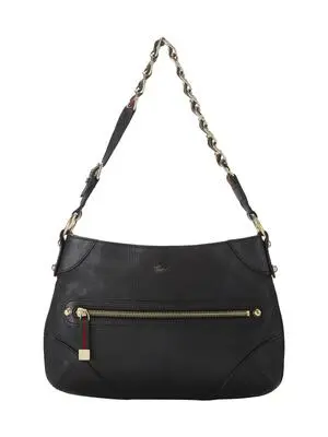 Gucci Leather Capri Zip Shoulder Bag - Black