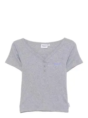 CHOCOOLATE Logo-embroidered Top - Grey