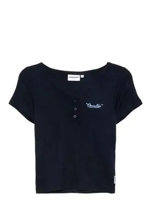 CHOCOOLATE Logo-Embroidered T-Shirt Blue