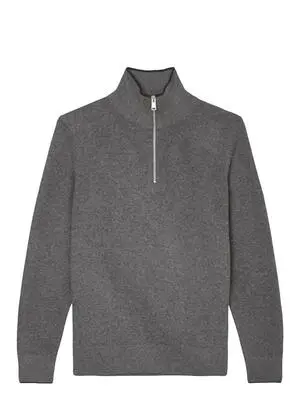Marc O'polo Zip-up Mock-neck Sweater - Grey