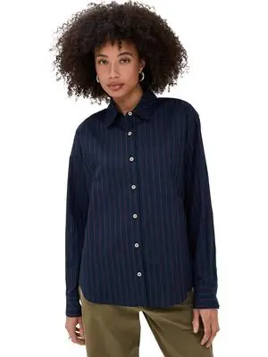 JAMIE HALLER The Weekend Striped Shirt - Blue Red