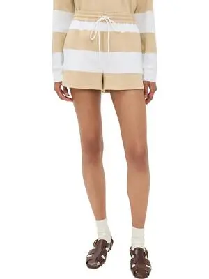 LE BOP Hayley Striped Shorts - Khaki/white