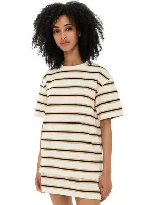 LE BOP Striped Jersey Tee - Ivory/khaki/black