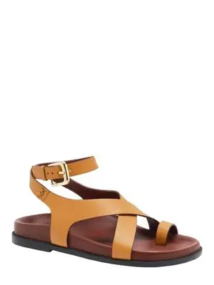 Free People Anya Ankle-Strap Sandals Cognac
