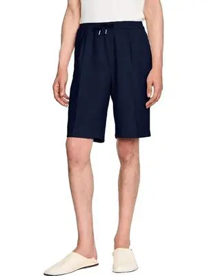 Sandro Jersey Bermuda Shorts - Navy Blue
