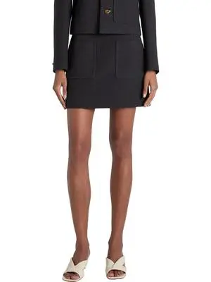 Bottega Veneta Patch Pocket A-line Mini Skirt - 1370 Anthracite