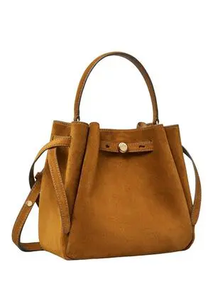 Tory Burch Romy Suede Bucket Bag - Caramel