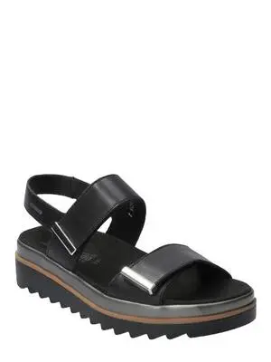 Mephisto Dominica Platform Sandals Black Leather