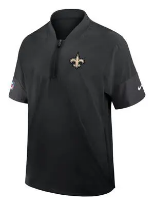 Nike New Orleans Saints Sideline Coach Nfl 1/2-zip Short-sleeve Jacket - Black