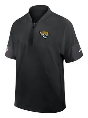 Nike Jacksonville Jaguars Sideline Coach Nfl 1/2-zip Short-sleeve Jacket - Black