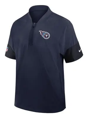 Nike Tennessee Titans Sideline Coach Nfl 1/2-zip Short-sleeve Jacket - Blue
