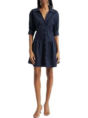 Cinq À Sept Monty Pleated Mini Dress - Navy