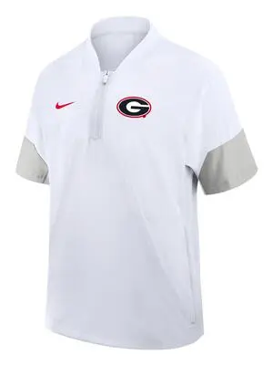 Nike Georgia Sideline Coach 1/2-zip Short-sleeve Jacket - White