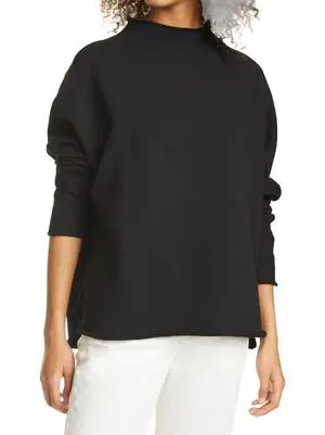 Frank & Eileen Effie Funnel Neck Capelet Sweatshirt Black
