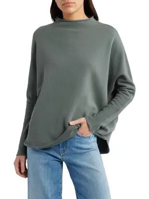 Frank & Eileen Effie Funnel Neck Capelet Sweatshirt Rosemary