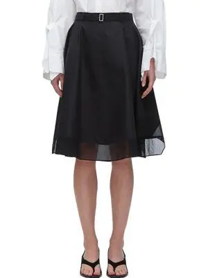 3.1 Phillip Lim Belted A-line Chiffon Skirt - Black