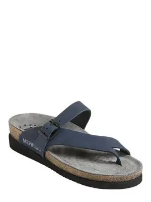 Mephisto Toe Loop Sandal - Navy Nubuck