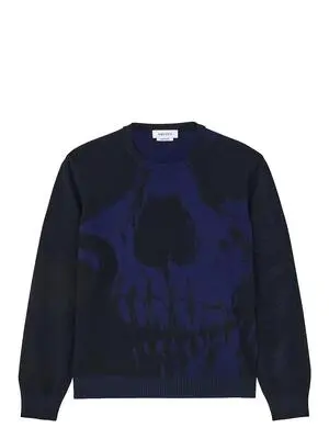 Alexander McQueen Exploded Skull Sweater - Blue/black