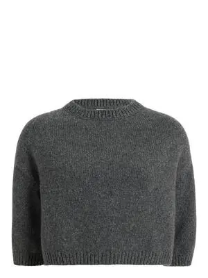 Khaite Sabina Cashmere Elbow-sleeve Sweater - Stone