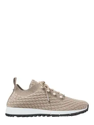 JIMMY CHOO Veles Textured Knit Trainers Stone