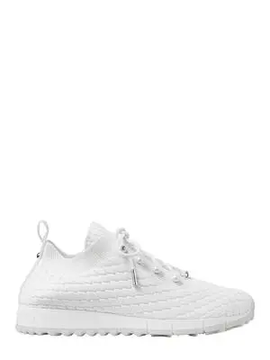 JIMMY CHOO Veles Textured Knit Trainers - White