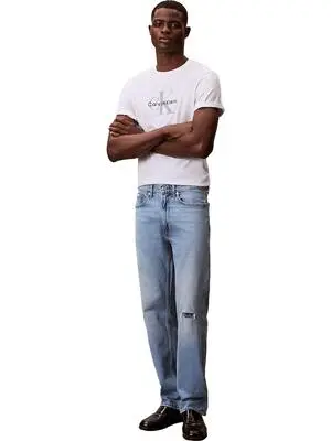 Calvin Klein Standard Straight Jeans With Monogram Logo - Abner