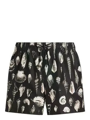 Dolce & Gabbana Shell-print Swim Shorts - Black