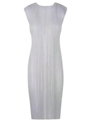 Issey Miyake Plissé-effect Midi Dress - Grey