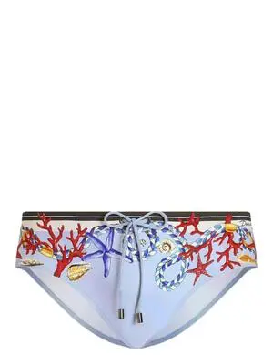 Dolce & Gabbana Printed Swimming Trunks - Blue