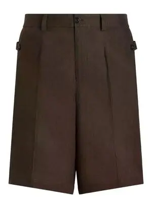 Dolce & Gabbana Linen-blend Bermuda Shorts - Brown