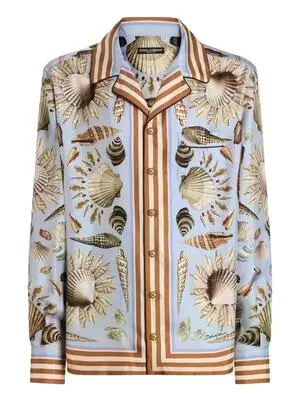 Dolce & Gabbana Shell-print Shirt - Blue