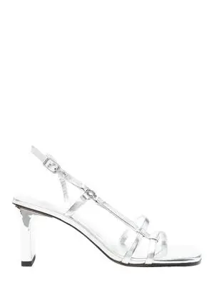Maje 80mm Metallic Strappy Sandals - Silver
