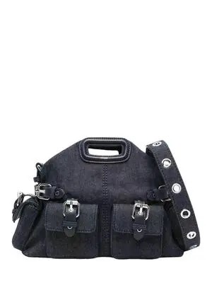 Maje Denim Shoulder Bag - Blue