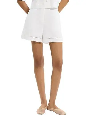 Theory Eyelet Trim Shorts - White