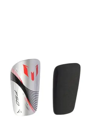 Adidas Messi Club Shin Guards - Silver Metallic / Lucid Red / Black