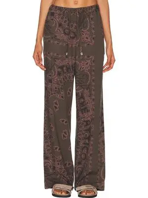 Attico Bandana Printed Long Pant - Military Green