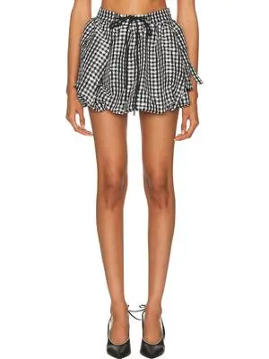 GANNI Check Mini Bubble Skirt - Black