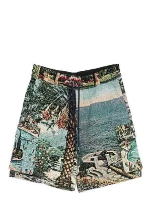 Amiri Graphic-print Knee-length Shorts - Blue