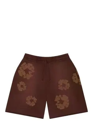 DENIM TEARS Mono Cotton Wreath Shorts Brown