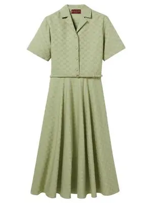 Gucci Gg Gabardine Midi Dress - Reseda