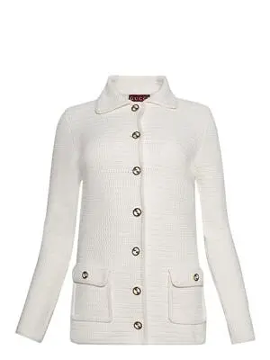 Gucci Crochet Knit Cardigan - White