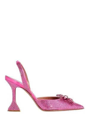 Amina Muaddi Rosie Crystal-embellished Slingback Pumps - Pink