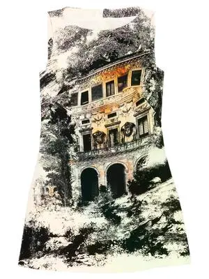 ISABEL SANCHIS Landscape Print Sleeveless Dress - Yellow