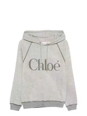 Chloé Logo-print Hoodie - Grey