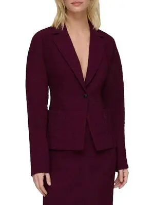 Lafayette 148 New York Matelassé Jacquard Pintuck Back Blazer - Violet Ash