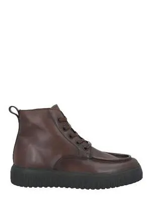 Hogan Leather Lace-up Ankle Boots - Brown