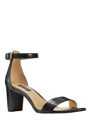 Nine West Ankle Strap Sandal Black Lizard