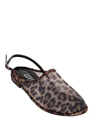 PROLOGUE SHOES Shen Mesh Sandals Leopard Faux Leather