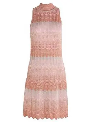 Missoni Mini Metallic Knit Dress - Orange